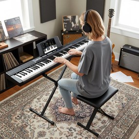 Costway 88 Keys Electric Piano s nastavitelným stojanem a stoličkou a Sustain