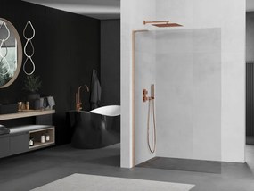 Mexen Kioto L, sprchová zástěna Walk-In 70 x 200 cm, 8mm čiré sklo, měděný matný profil, 800-070-103-65-00