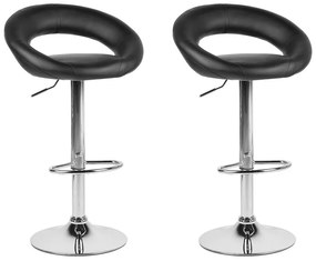 Sada dvou barových židlí s ekokůže černá PEORIA Beliani