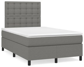 Box spring postel s matrací tmavě šedá 120x190 cm textil