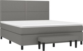 Box spring postel s matrací tmavě šedá 180x200 cm textil 3136534