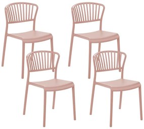 Sada 4 jídelních židlí růžové GELA Beliani