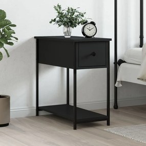 Noční stolek černý 30 x 60 x 60 cm kompozitní dřevo - Default Title