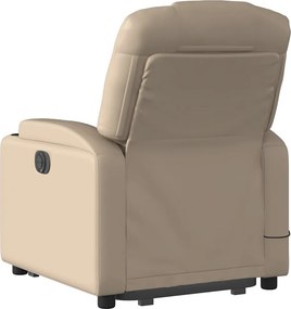 Elektrické zvedací masážní polohovací křeslo cappuccino koženka 3204457