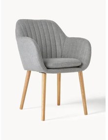 Čalouněná židle's područkami a dřevěnými nohami Emilia