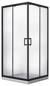 Besco Čtvercový sprchový kout MODERN BLACK SQ 80x80 (90x90), výška 190 cm Rozměry (cm): 80x80, Barva profilů a typ výplně: profily: černá, výplň: transparent