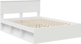 Rám postele s čelo Bílá 160 x 200 cm Kompozitní dřevo 3407850