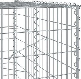 Gabionový koš s víkem 200 x 100 x 200 cm pozinkované železo 3295227