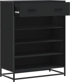 Botník černý 75 x 38 x 97,5 cm kompozitní dřevo a kov 3300875