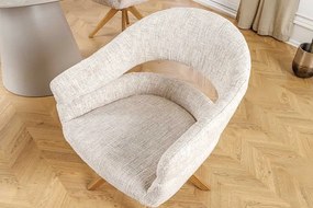 Designová otočná židle Yenibeth béžová / dub