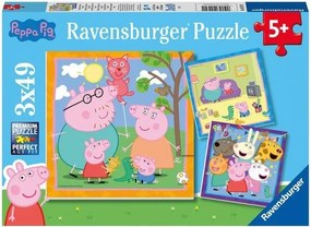 Puzzle ravensburger puzzle 055791 prasátko peppa 3x49 dílků
