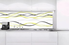 Samolepící fototapeta do kuchyně - Žluté vlny, 180x60cm, 100