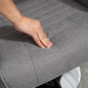 Otočné křeslo HOMCOM s taburetem a funkcí polohování, TV křeslo do 150 kg, sametově šedé pro příjemné večery
