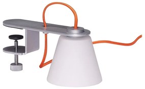 Šedá stolní lampa se skleněným stínidlem (výška 23 cm) Lure – Hübsch