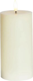 LED svíčka na baterie vosková Sille Ivory, Ø 7,5 × 15 cm, bílá, 2× AA