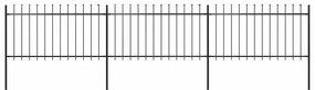 Zahradní plot s kopím nahoře ocelový 504 x 100 cm černý 277613