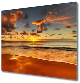Skleněná krájecí deska Pláž západu slunce 60x52 cm