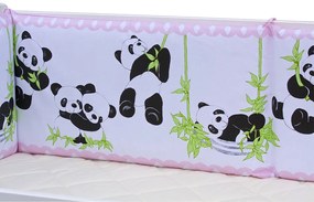 Mantinel do postýlky 4dílný - Scarlett Panda - 180 x 30 cm - růžová