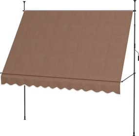 Outsunny Skládací Manuální Markýza 3x1,2m Exteriérová Terasová Rolovací Markýza s Nastavitelnou Výškou a Kličkou 210-300 cm Bez Vrtání UV30+ Ochrana p