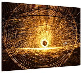 Skleněný obraz svíticího disku (70x50 cm)