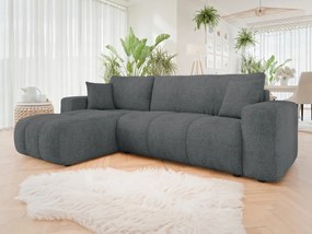 Rohová rozkládací sedačka Larow Boucle, Potah: Coral 80