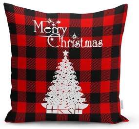 Sada 4 vánočních povlaků na polštář a běhounu na stůl Minimalist Cushion Covers Christmas Tartan