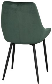 Zelená sametová jídelní židle Rowico Tesma