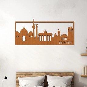 dřevo života Dřevěná dekorace na zeď BERLIN Zvolte rozměr (cm): 80x37, Zvolte barvu dekoru: Třešeň
