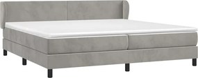 Box spring postel s matrací světle šedá 200x200 cm samet 3127391