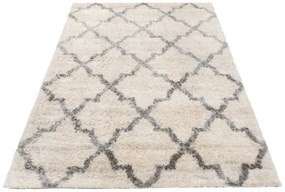 Kusový koberec Shaggy VERSAY Q127A Krémový Rozměr: 160x230 cm