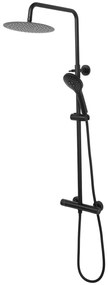 Rea Vincent, sprchový set s termostatickou baterií a dešťovou hlavicí 25cm, černá m atná, REA-P6600