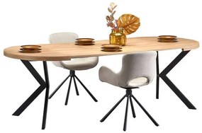 Jídelní stůl Peleza rozkládací 100-250x75x100 cm (dub, černá)