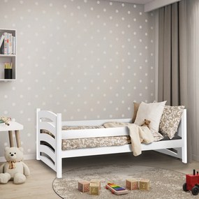 Dětská postel Mela 80 x 160 cm, bílá Rošt: S lamelovým roštem, Matrace: Matrace COCO 10 cm
