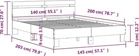 vidaXL Rám postele s čelem 140 x 200 cm kompozitní dřevo [3207421] Barva: Bílá