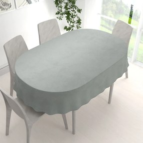 Biante Sametový oválný ubrus Velvet Premium SVP-046 Světle šedý 60x100 cm