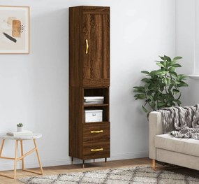 vidaXL Skříň highboard 34,5 x 34 x 180 cm kompozitní dřevo [3200248] Barva: hnědý dub