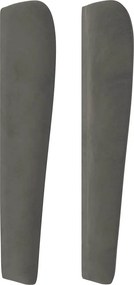 Čelo postele typu ušák tmavě šedé 103x23x118/128 cm samet 3117719