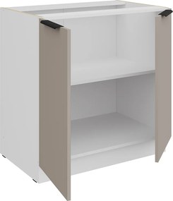 ARIA lb | dolní skříňka 80 D 2F policová | 80 cm | ANTI FINGERPRINT povrch | bílá/béžová