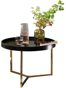 Bruxxi Odkládací stolek Hira, 58,5 cm, černá / zlatá