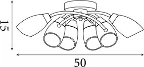 Searchlight 8186-6AB Stropní šestiramenny lustr OPERA PATINA &amp; opálové sklo