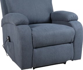 TV křeslo NIDO s elektrickým polohováním — látka, šedá, nosnost 130 kg