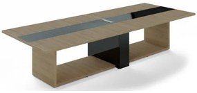 Jednací stůl TRIVEX - 360x140 cm - dub pískový/černá - 3D5316