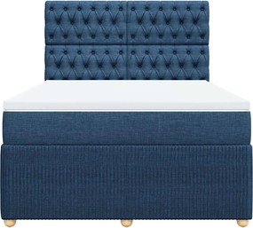 Box spring postel s matrací modrá 140x190 cm textil 3294364