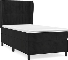 Box spring postel s matrací černá 90x190 cm samet 3129305