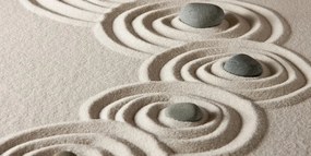 Obraz Zen kameny v písčitých kruzích Varianta: 120x60