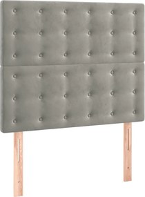 vidaXL Box spring postel s matrací 120 x 200 cm samet [3138073] Barva: světle šedá