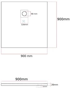 Gamma Erga Oldaf, SMC čtvercová sprchová vanička 90 x 90 cm, bílá matná, ERG-GMA-OL-9090
