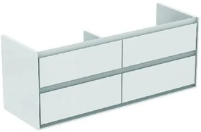 Ideal Standard Connect Air - Skříňka pod dvojumyvadlo, 1300x440x517 mm, lesklá bílá/světlá šedá mat E0824KN