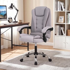 Costway Ergonomická manažerská židle s kolečky, nastavitelnou výškou – šedá