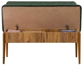 Prošívaná lavice VINA 85x110 cm zelená/borovice atlantic